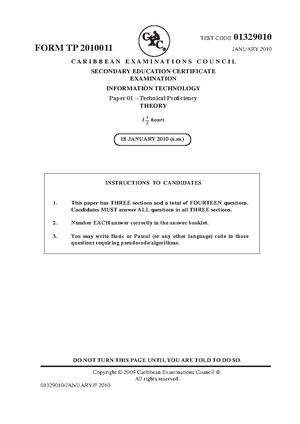 510089573 CAPE Communication Studies 2019 P1 Answers - CAPE Unit 1 ...