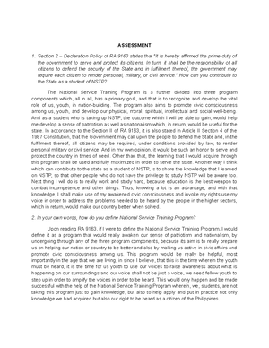 What are the benefits of the National Service Training Program - What ...