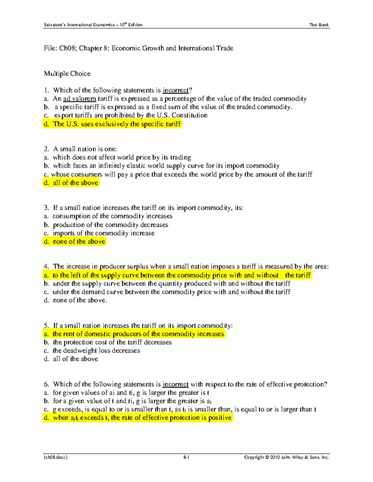 ECS3702-cp 8 test bank - File: Ch08; Chapter 8: Economic Growth and ...