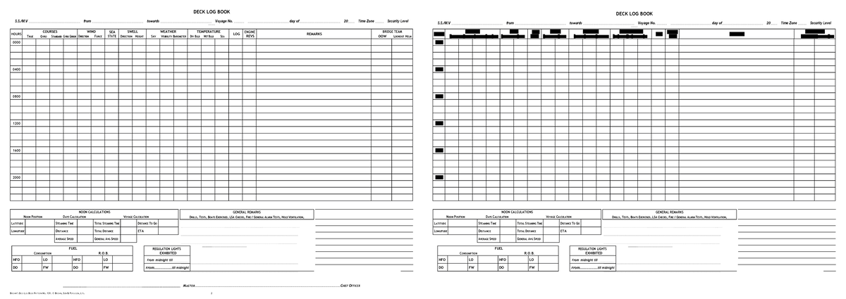 Deck-log-book - Format for Deck logbook - DECK LOG BOOK S.S./M - Studocu