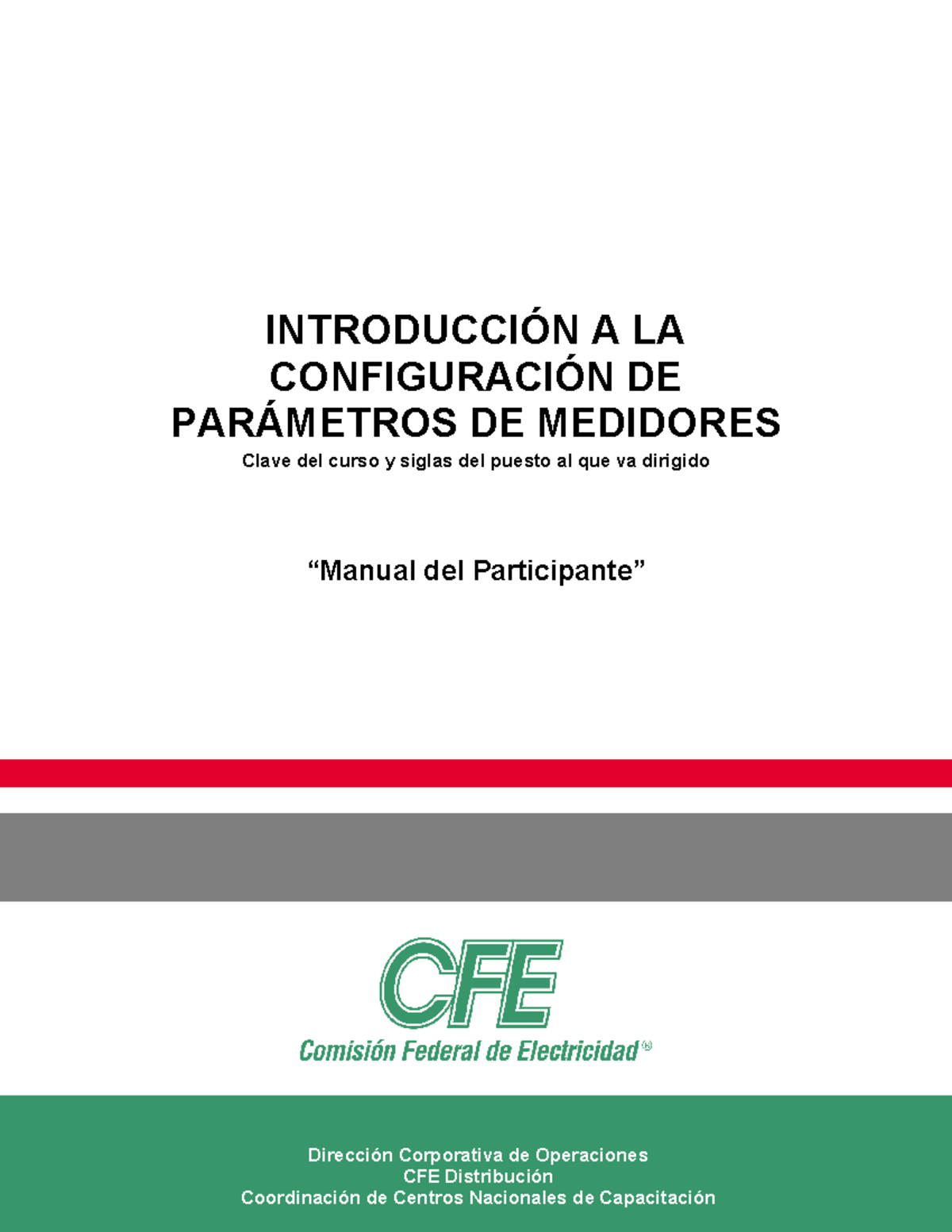 Manual del Participante: Configuración de Parámetros de Medidores CFE ...
