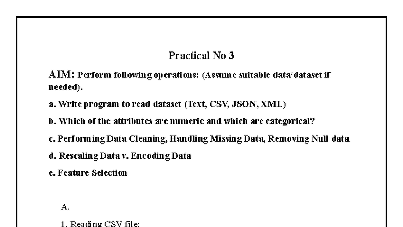 Prac No 3 AAM: Advanced AIML Operations & Data Handling Techniques ...