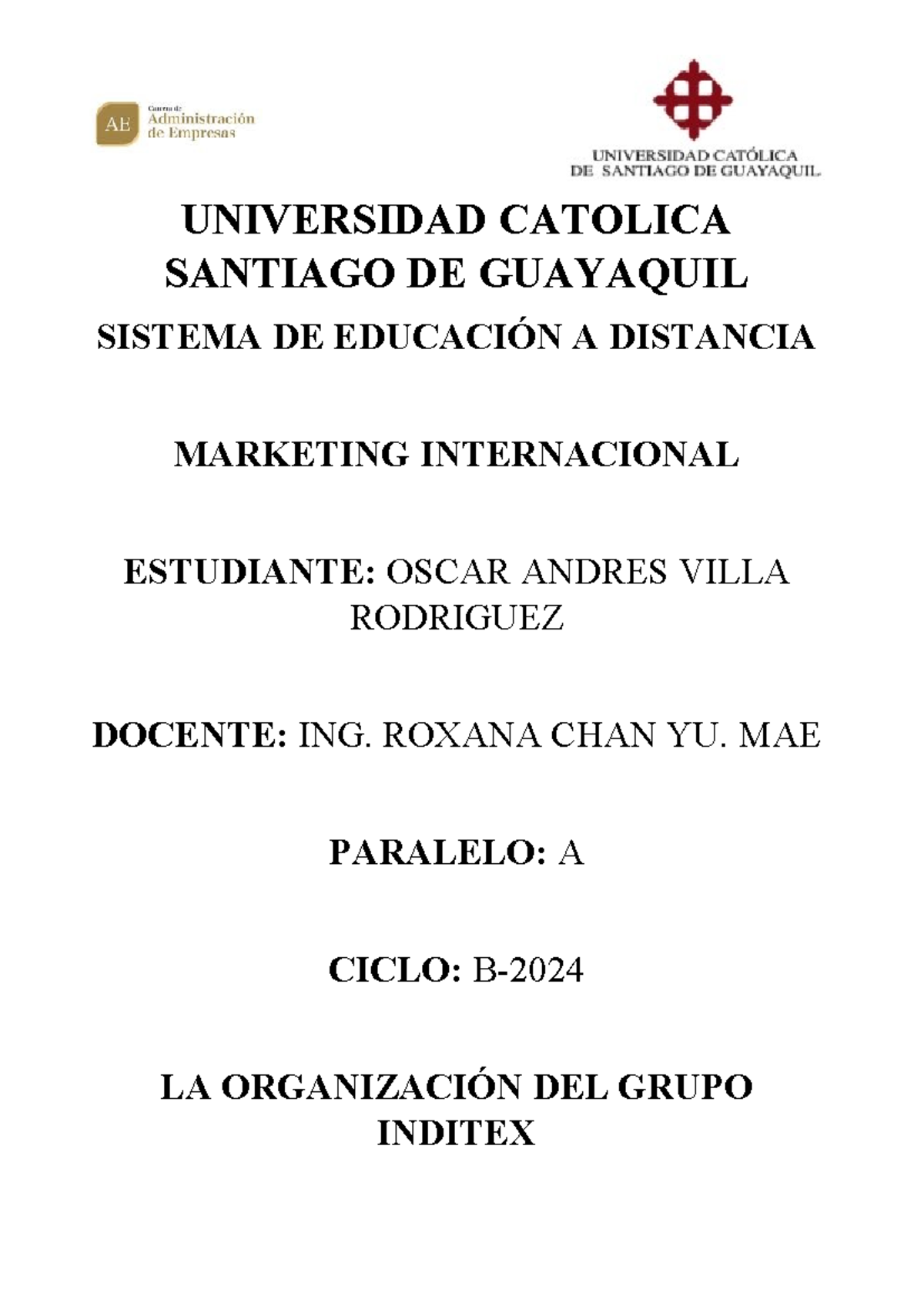 LA ORGANIZACIÓN DEL GRUPO INDITEX - MARKETING INTERNACIONAL - Studocu