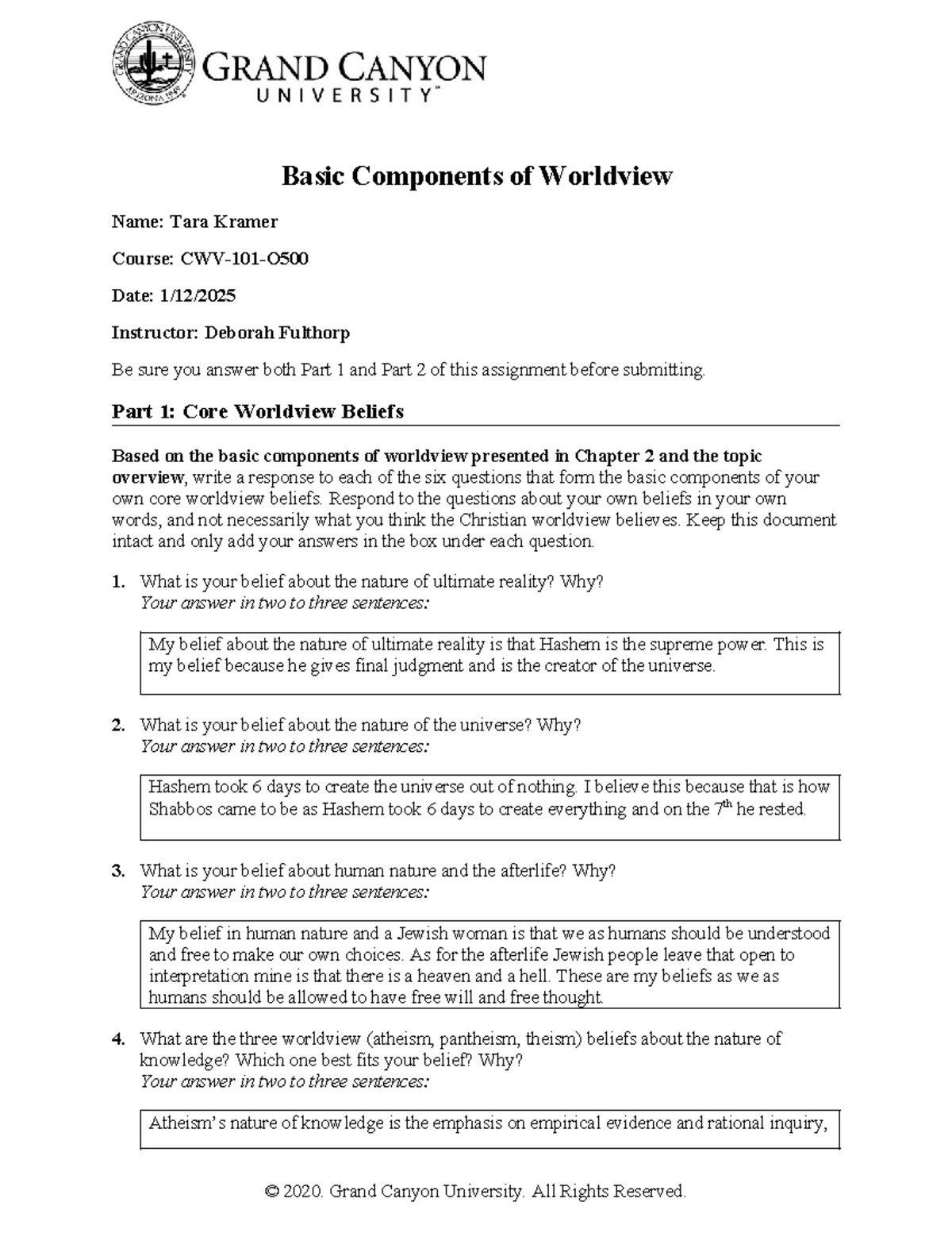 CWV 101 301 RS T1Basic Components Of Worldview - Basic Components of ...