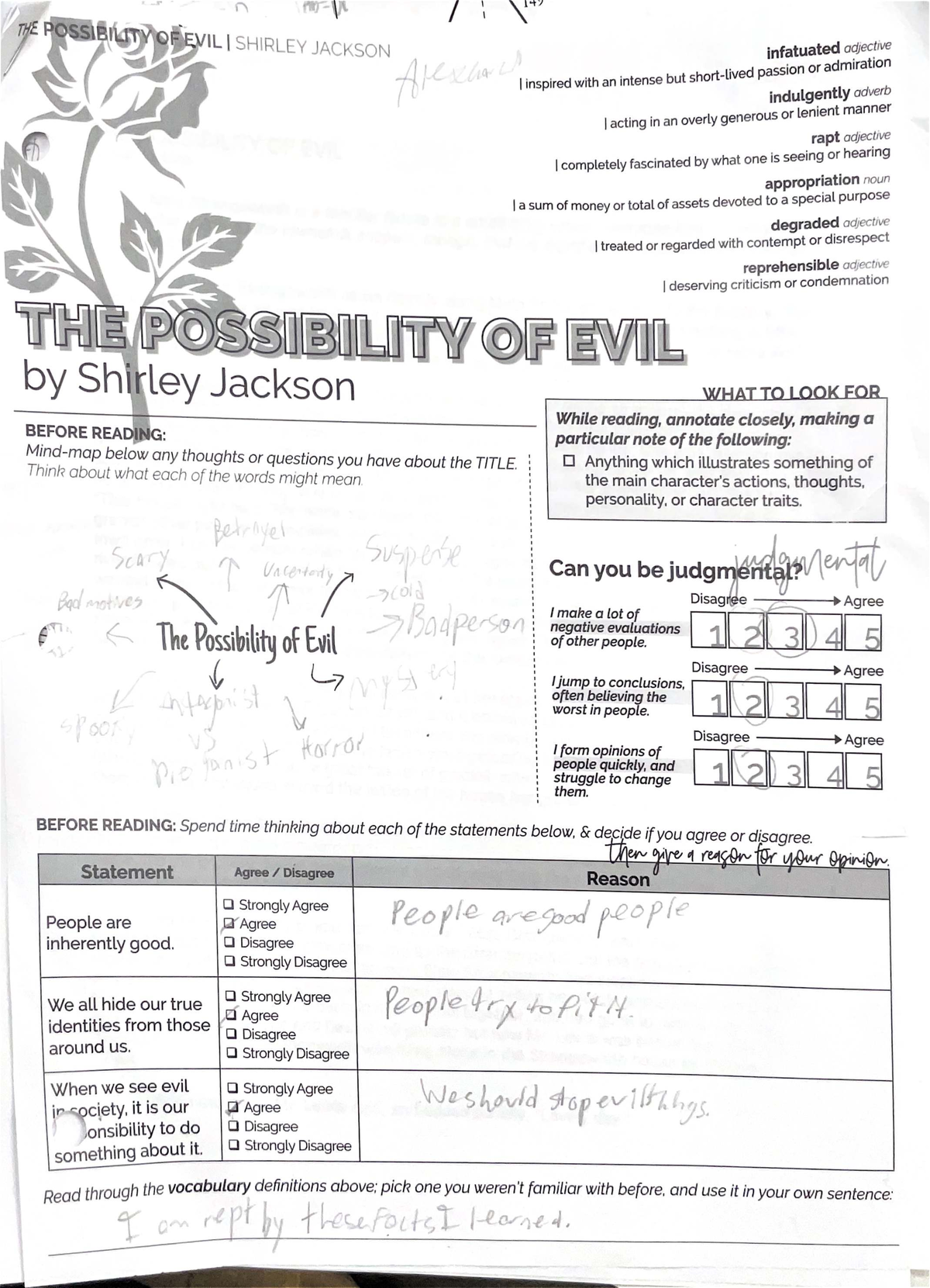 THE POSSIBILITY OF EVIL: A Study Guide for ENG 101 Analysis - Studocu