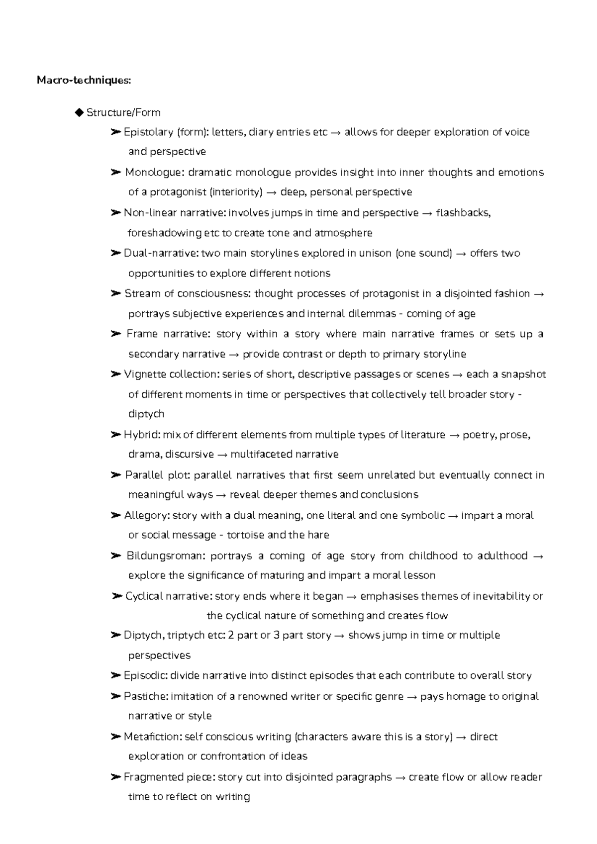 Exploring Narrative Techniques: A Study of Protagonist's Journey - Studocu