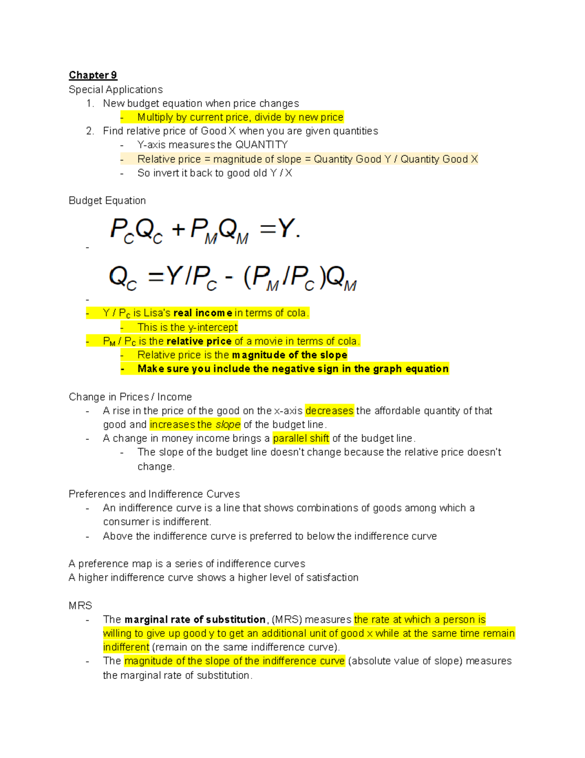 ECON MID2 Summary - Chapter 9 & 11 Key Concepts and Applications - Studocu