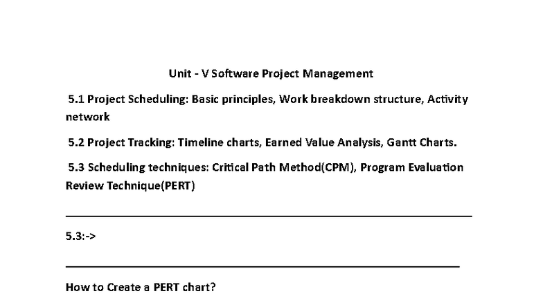 Chapter 5: Software Project Management Techniques (CS101) - Studocu