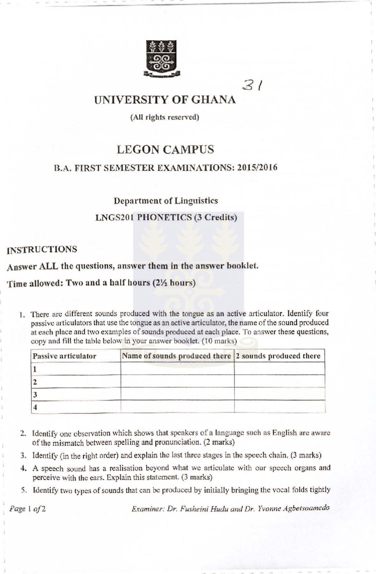 LNGS 201 - Phonetics Final Exam Questions and Guidelines - Studocu