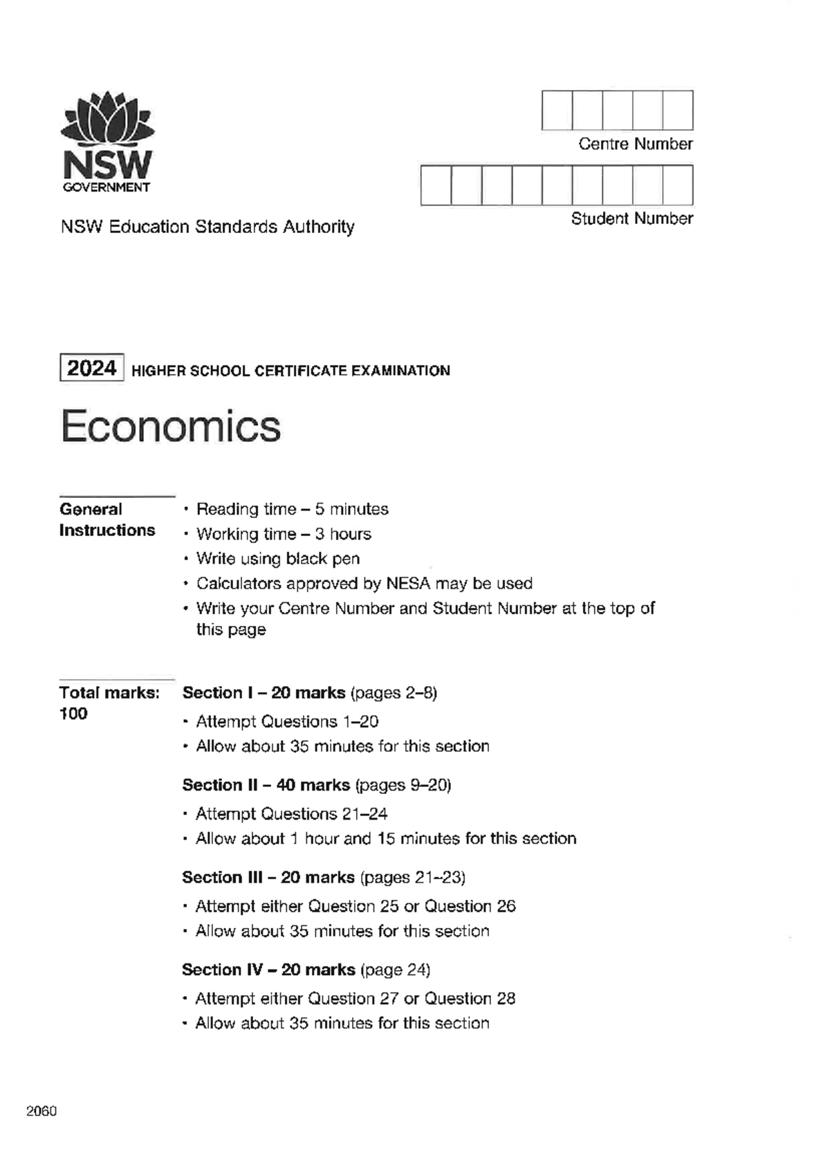 2024 HSC Economics Exam: Comprehensive Study Guide - Studocu