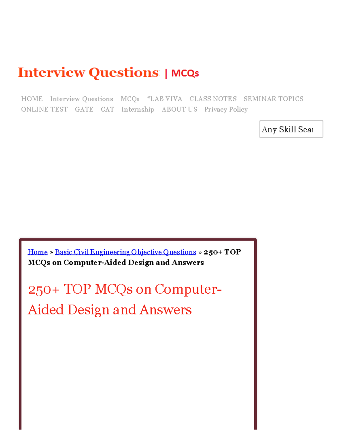 250+ TOP MCQs on CAD for Basic Civil Engineering with Answers - Studocu