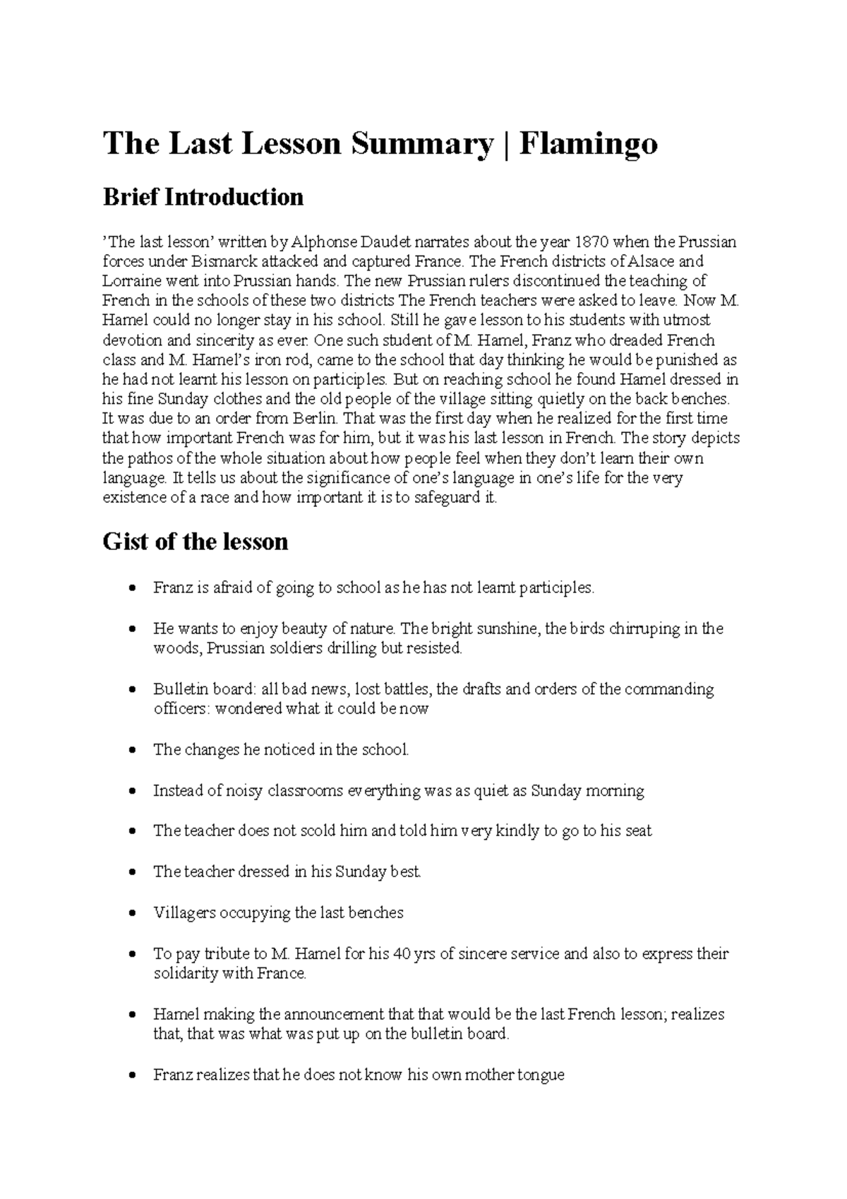 English Class 12th: Comprehensive Chapter Summaries and Insights - Studocu