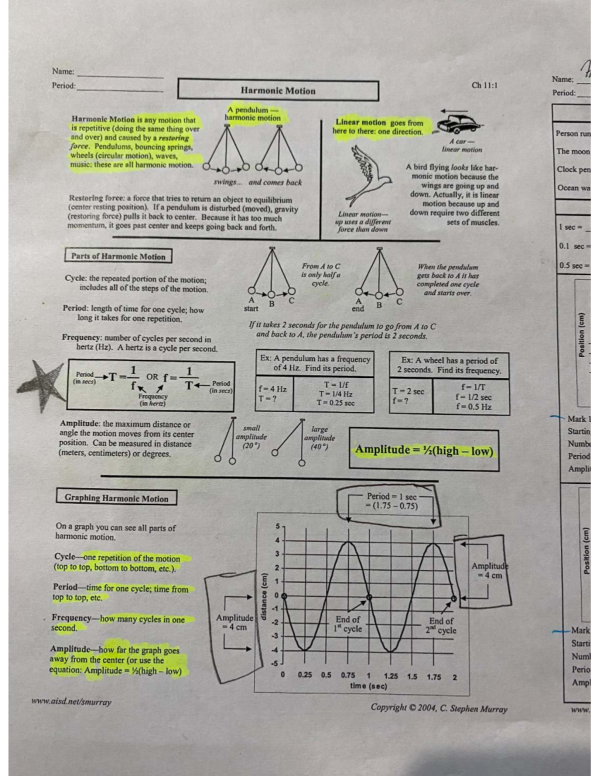 Ch 11:1 Harmonic Motion Overview: Pendulums & Cycles - Studocu