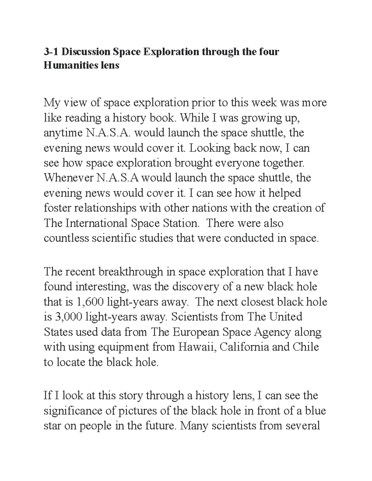 Perspectives in Liberal Arts 3-1 Discussion - 3-1 Discussion Space ...