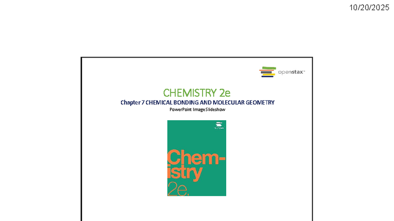 CHEMISTRY 2e Chapter 7: Chemical Bonding & Molecular Geometry Notes ...