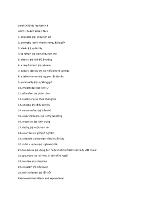 ENT303 FA23 H1 FE Speaking Topics SV K19 V2 - SPEAKING EXAM – ENT ...