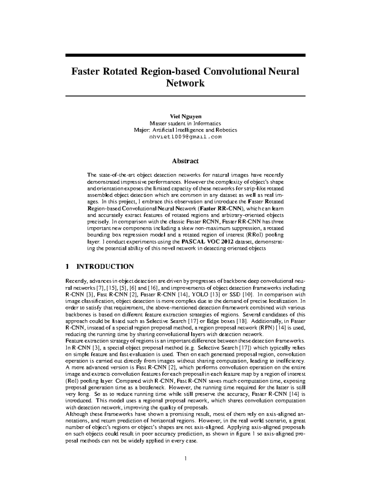 Faster RR-CNN: Advanced Techniques for Rotated Object Detection - Studocu