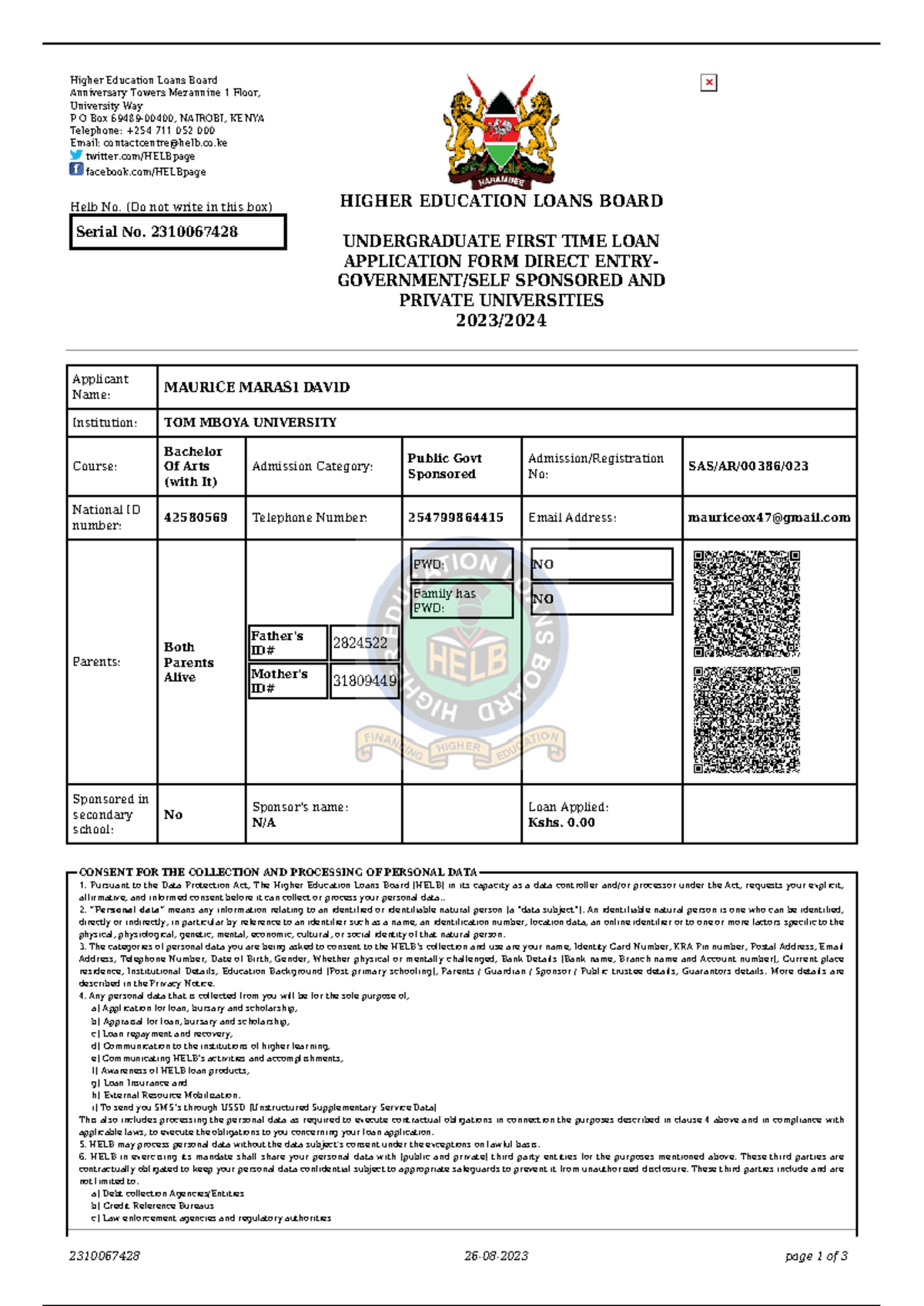 2310067428 - HELB Undergraduate First Time Loan Application Form 2023 ...