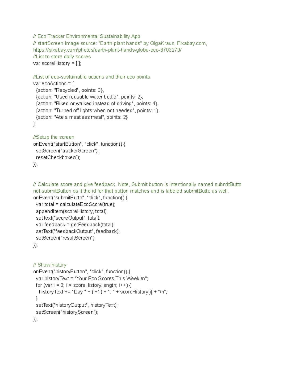 AP Comp Sci Program Code: Eco Tracker for Sustainability - Studocu