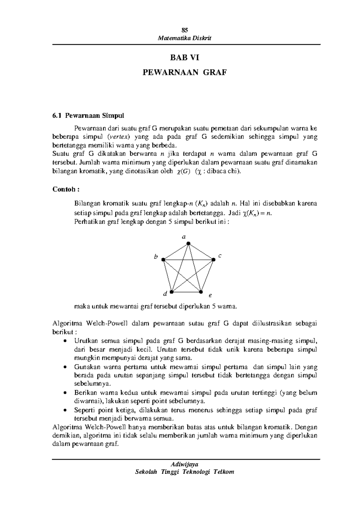 BAB VI Pewarnaan Graf - Ringkasan Matematika Diskrit (MI1) - Studocu