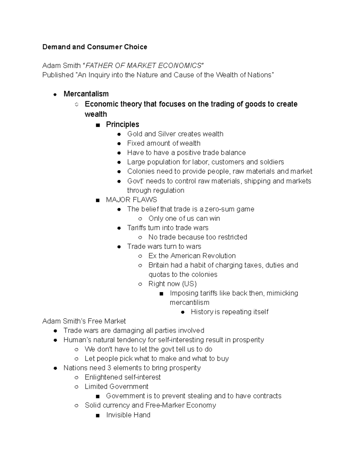 ECON - Demand and Consumer Choice: Insights from Adam Smith - Studocu