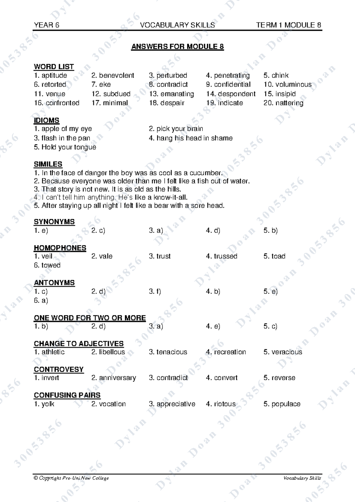 20241 WEMT Grade 6 Week 8 Vocabulary Skills Review - Studocu