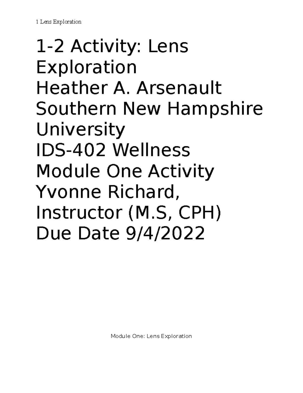 IDS 402 Lens Exploration: Understanding Spiritual Wellness and Health ...