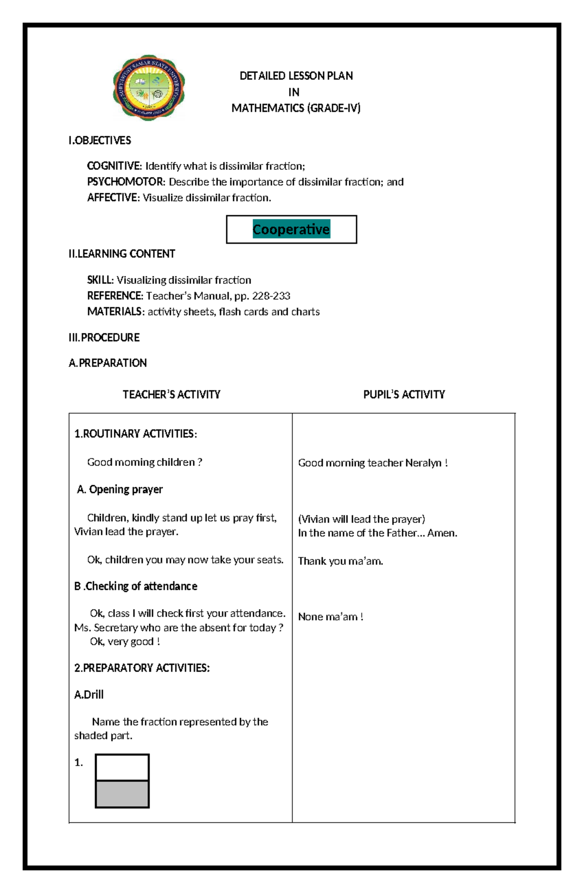 364922160 Mathematics Lesson Plan - DETAILED LESSON PLAN IN MATHEMATICS ...