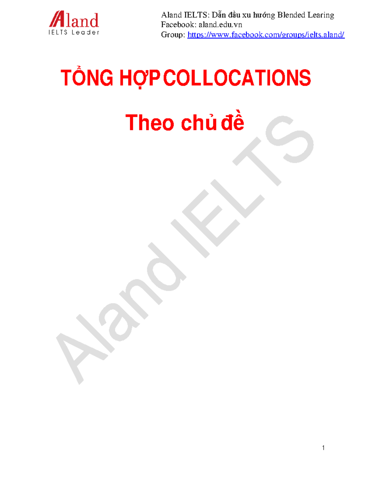 Tổng Hợp Collocations Quan Trọng Trong Tiếng Anh (IELTS) - Studocu