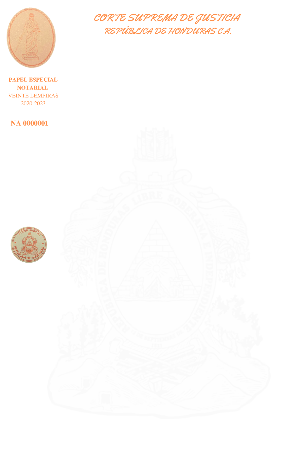 Papel Notarial Especial del 2020 en Honduras - Studocu