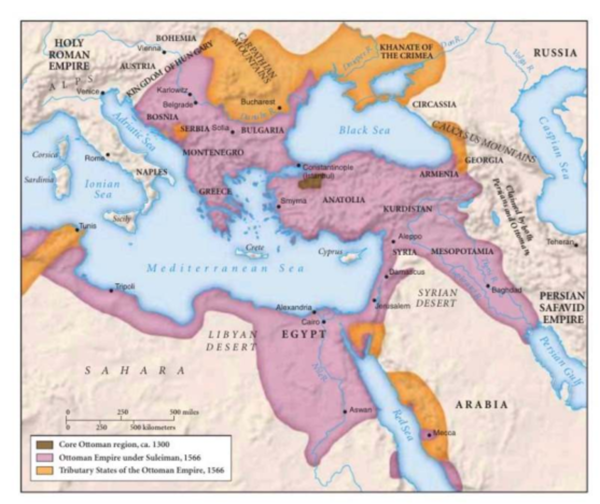 Ottoman Empire Overview: Key Regions and Tributary States (1300-1566 ...