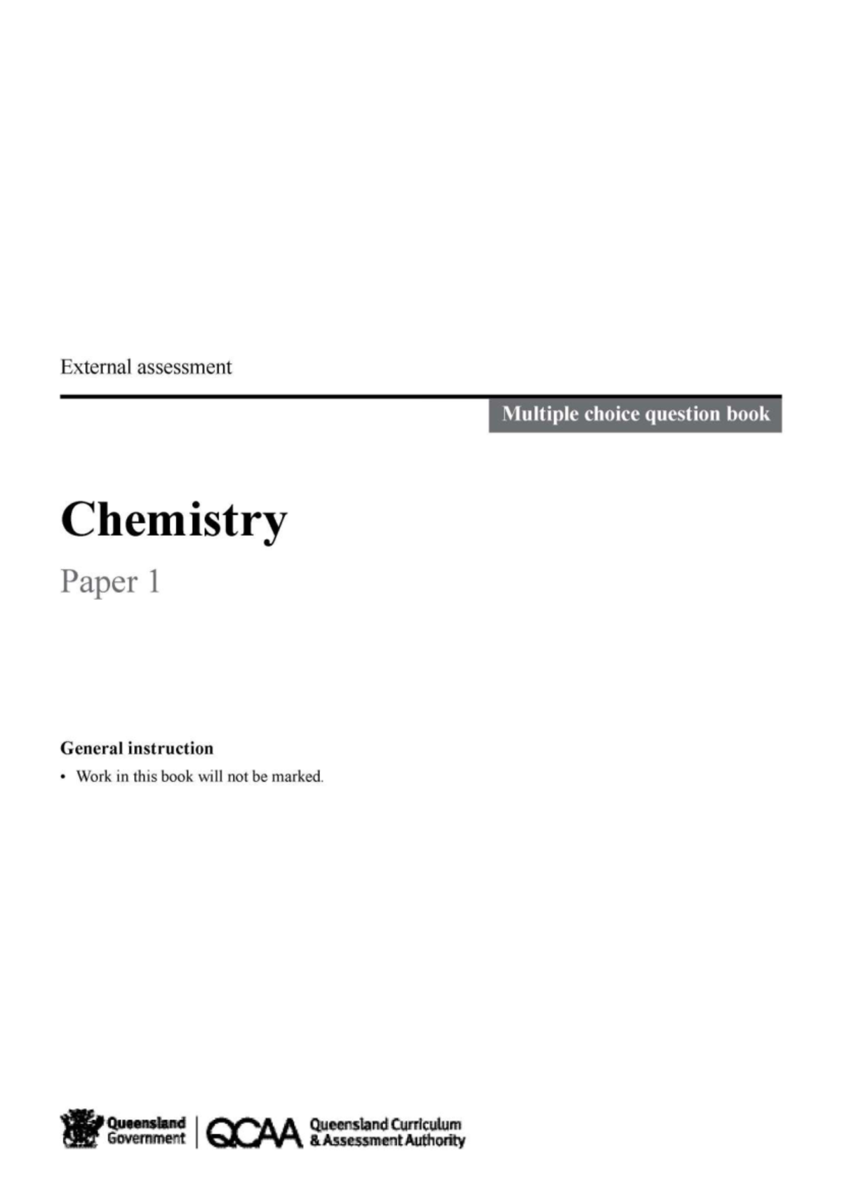 2020 Chemistry Paper 1 MC Practice Test - External Assessment - Studocu