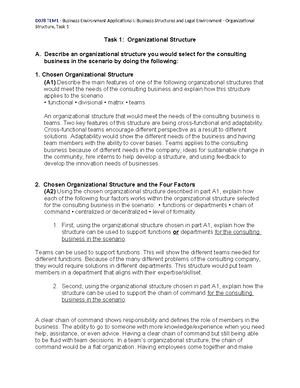 D079 Task 2 - task2 - D079 RNM1 or BXM1 - Business Environment ...