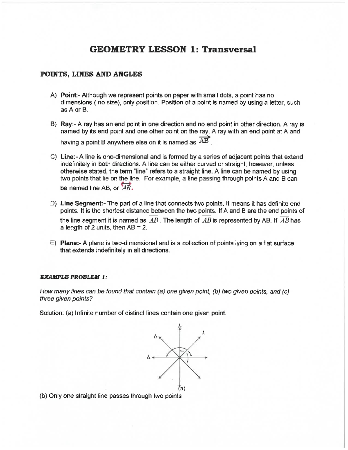 Geometry Lesson 1-Transversal-Student version-Temp-1 - GEOMETRY LESSON ...