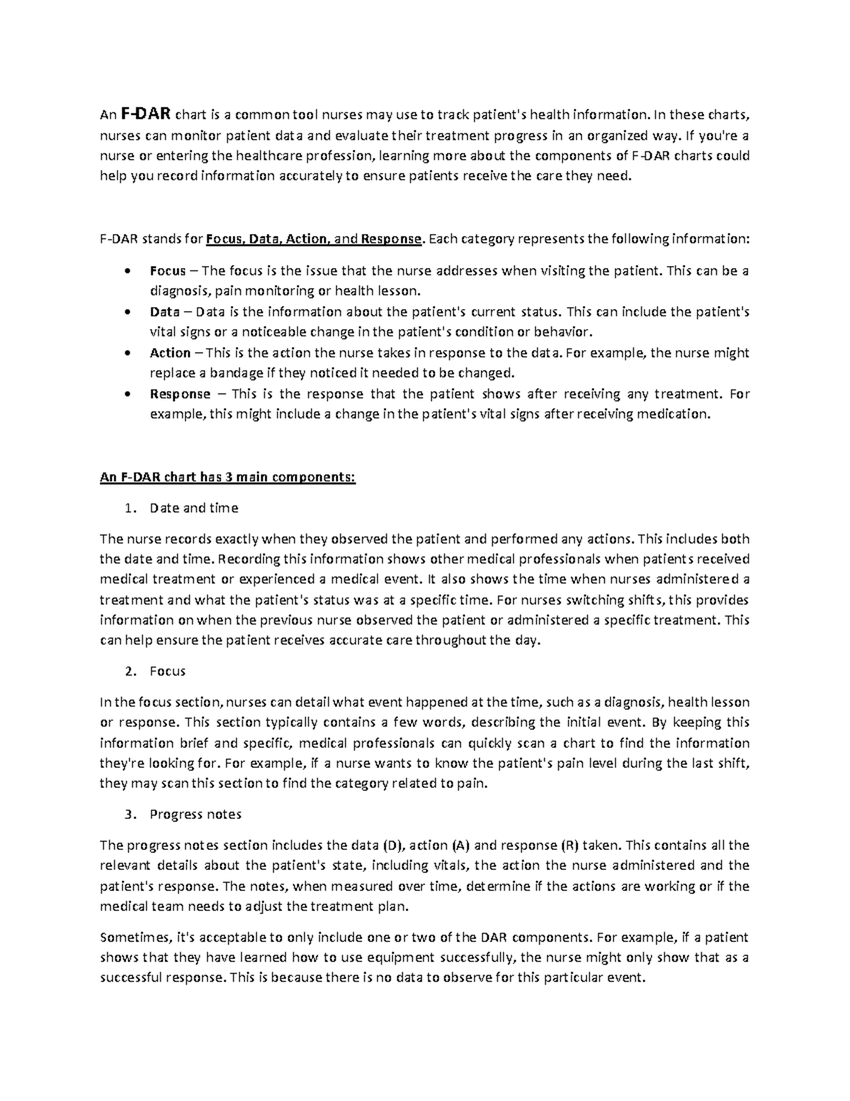 ICU - FDAR Charting for Mechanical Ventilator Management and Care - Studocu