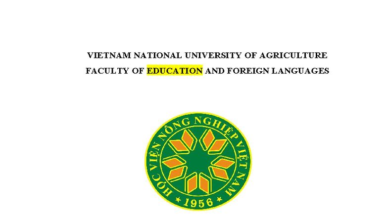 Internship Report - English Language Instructor (VNUA) - Studocu
