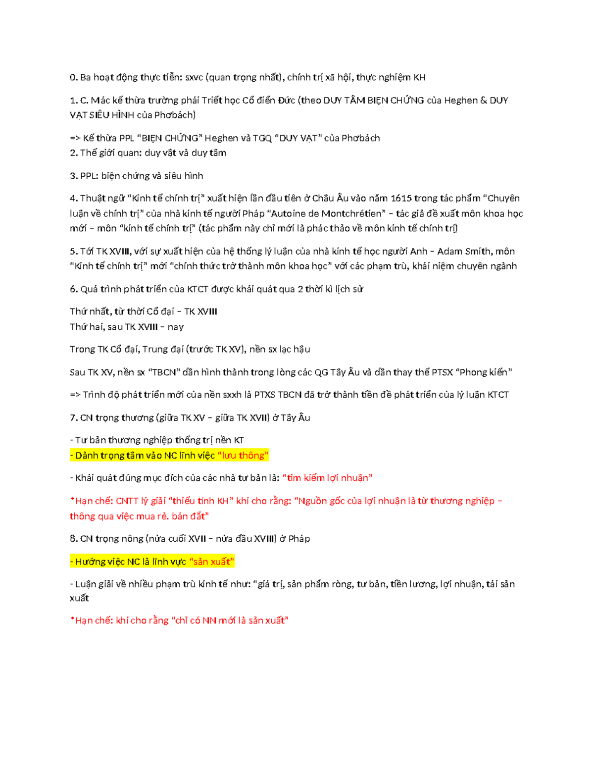 KTCT - C1. Nguồn gốc của cải và sự giàu trong kinh tế chính trị - Studocu