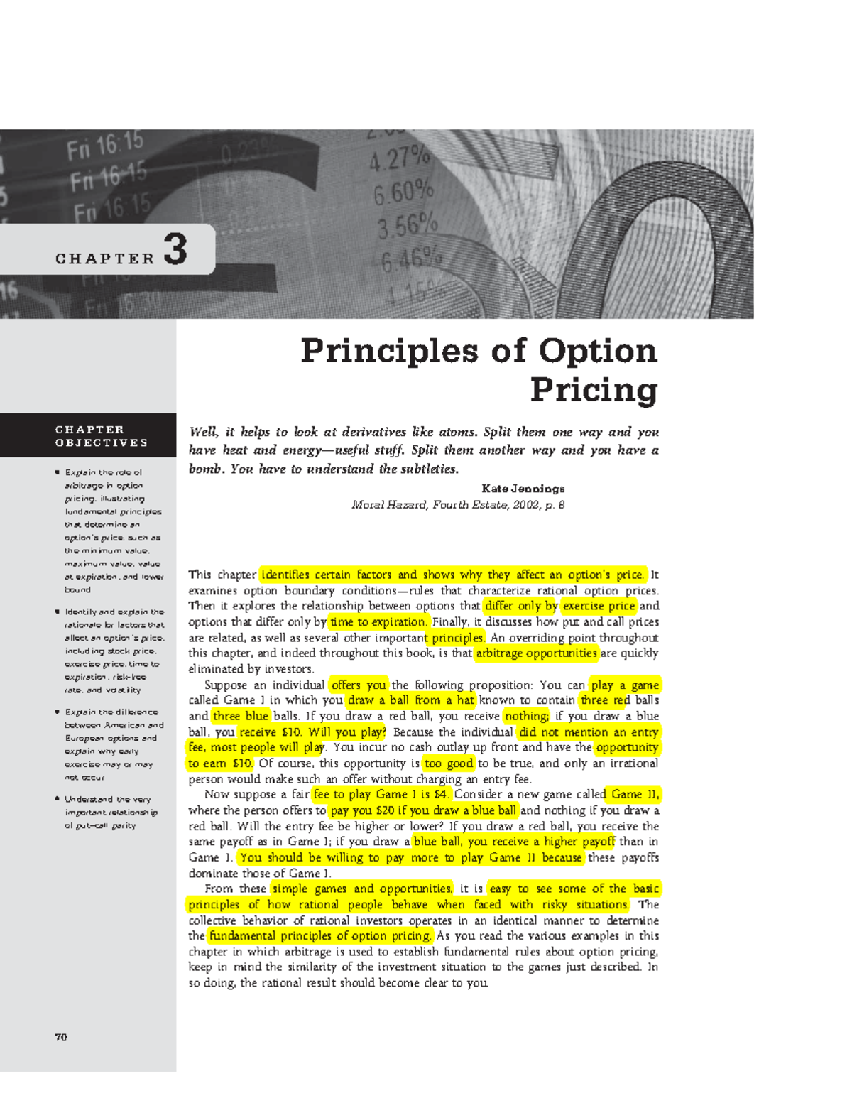 Chapter 3 - C H A P T E R 3 Principles of Option Pricing Well, it helps ...