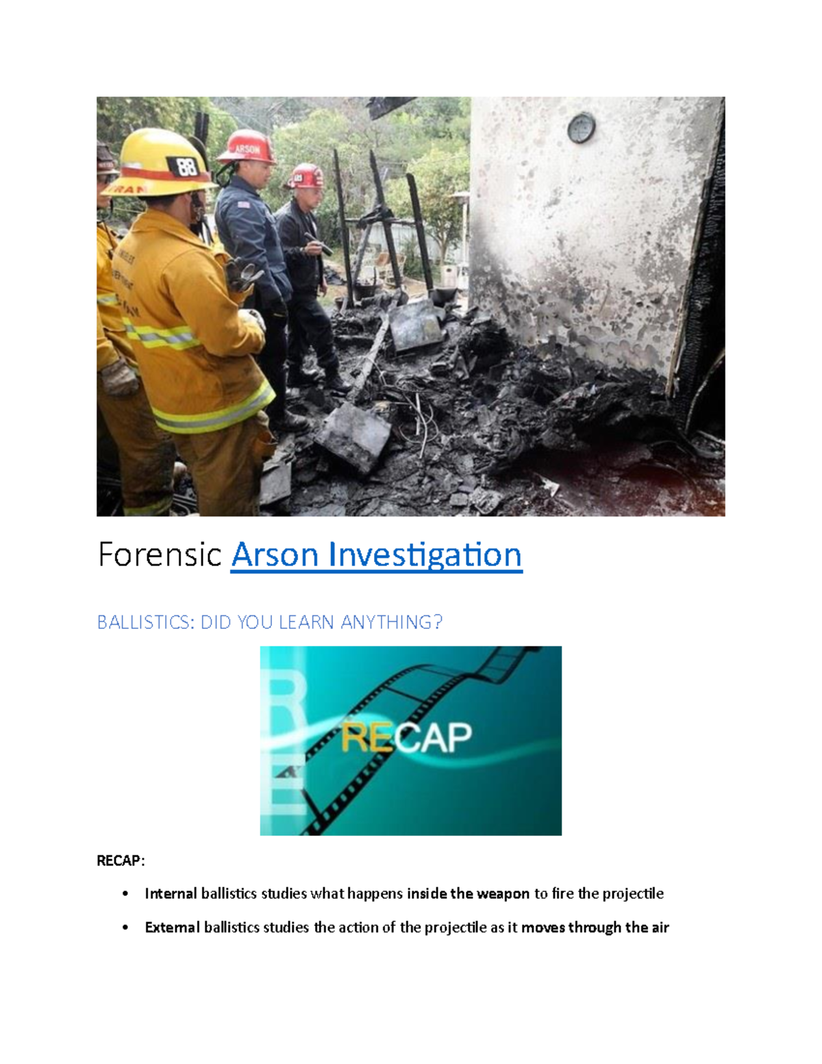 Forensic Fire Investigation: Fire Behavior, Evidence, and Arson ...