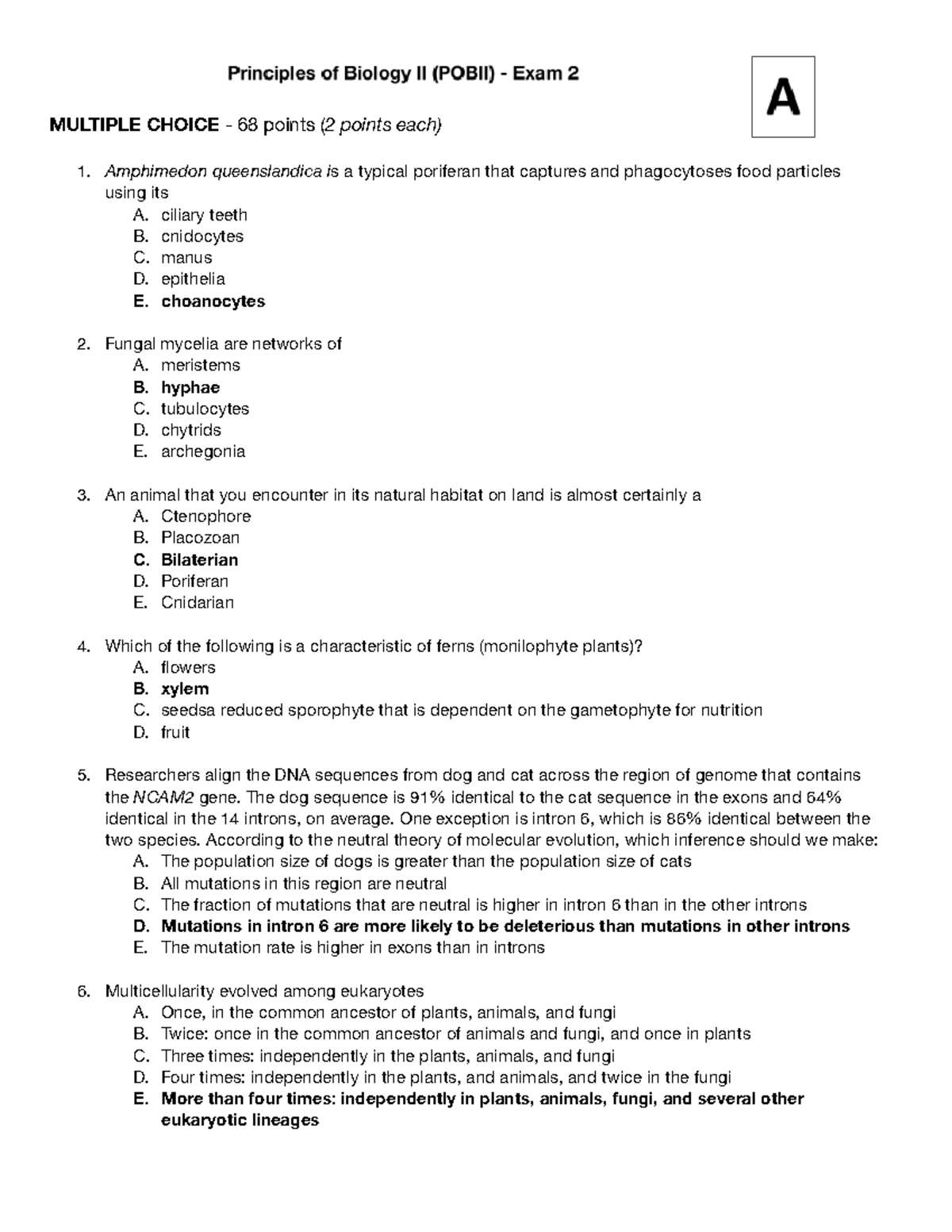 Natural Selection and Biomes Exam Review - BIO123 - Studocu