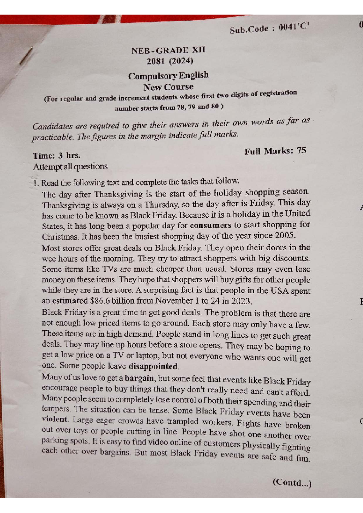 NEB 2081 Compulsory English & Physics Past Exam Questions - Studocu