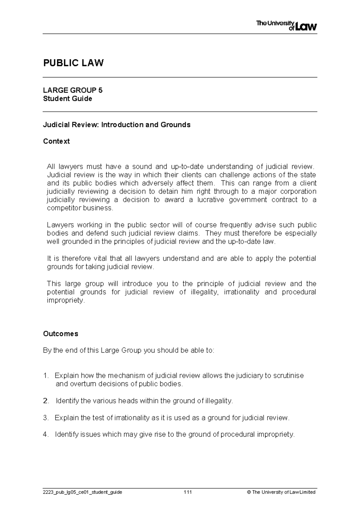 Public law lg5a studentguide - PUBLIC LAW LARGE GROUP 5 Student Guide ...