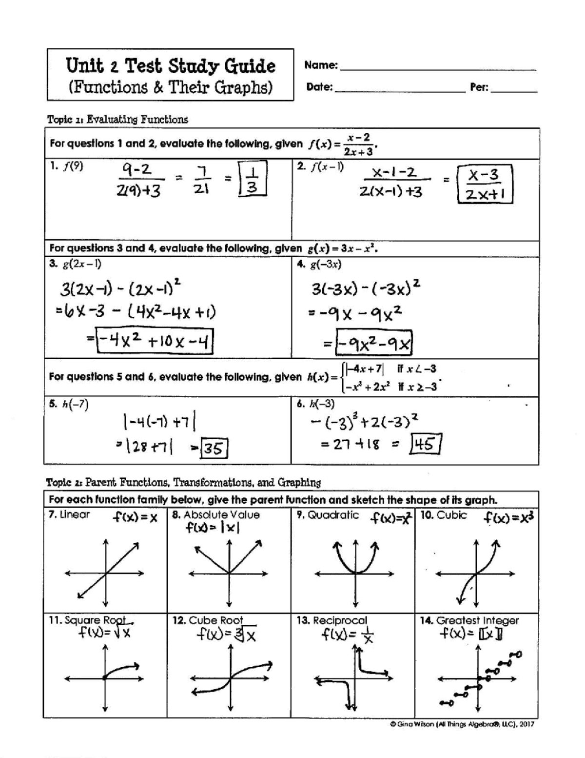 CPPC Midterm Study Guide: Functions and Their Graphs - Studocu