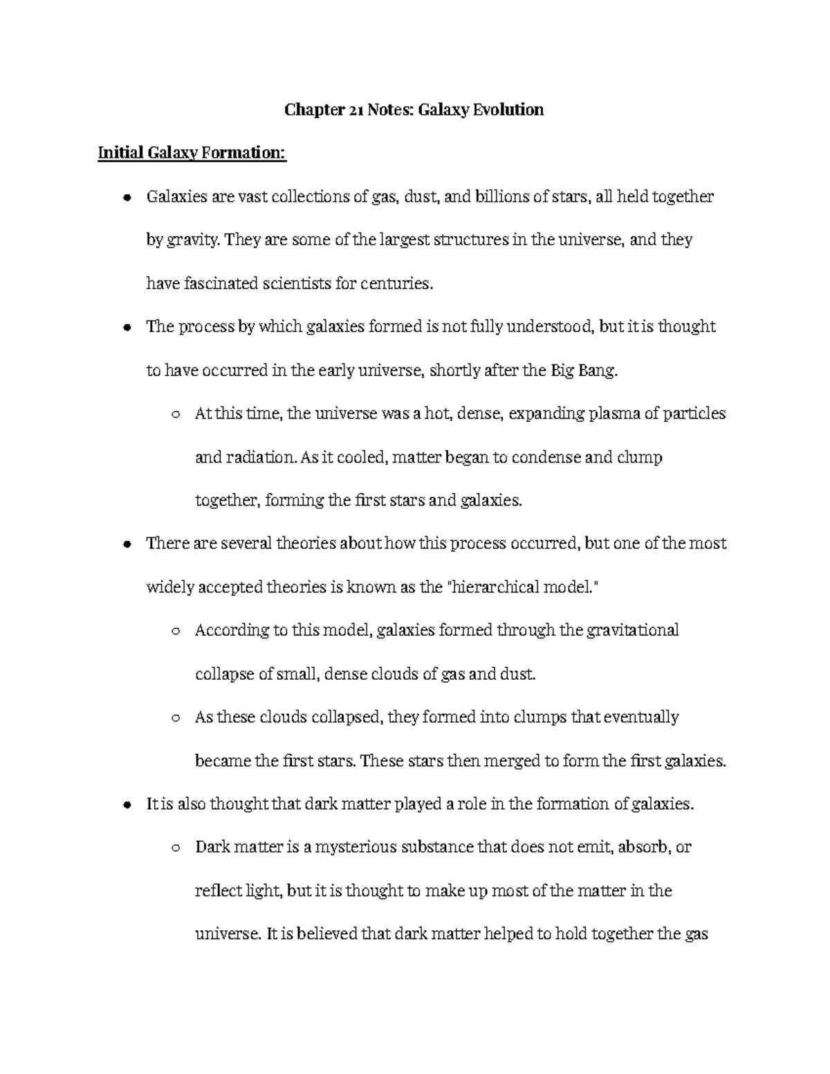 Chapter 21 Galaxies Formation - Chapter 21 Notes: Galaxy Evolution ...
