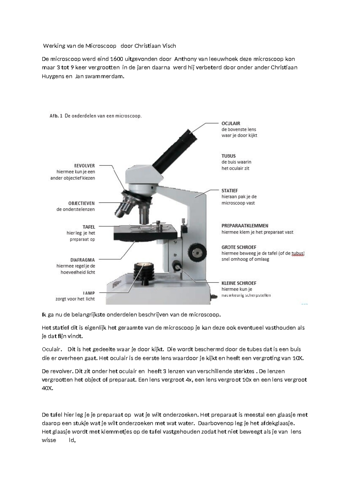 Werking van de Microscoop: Onderdelen en Functie Uitleg - Studeersnel