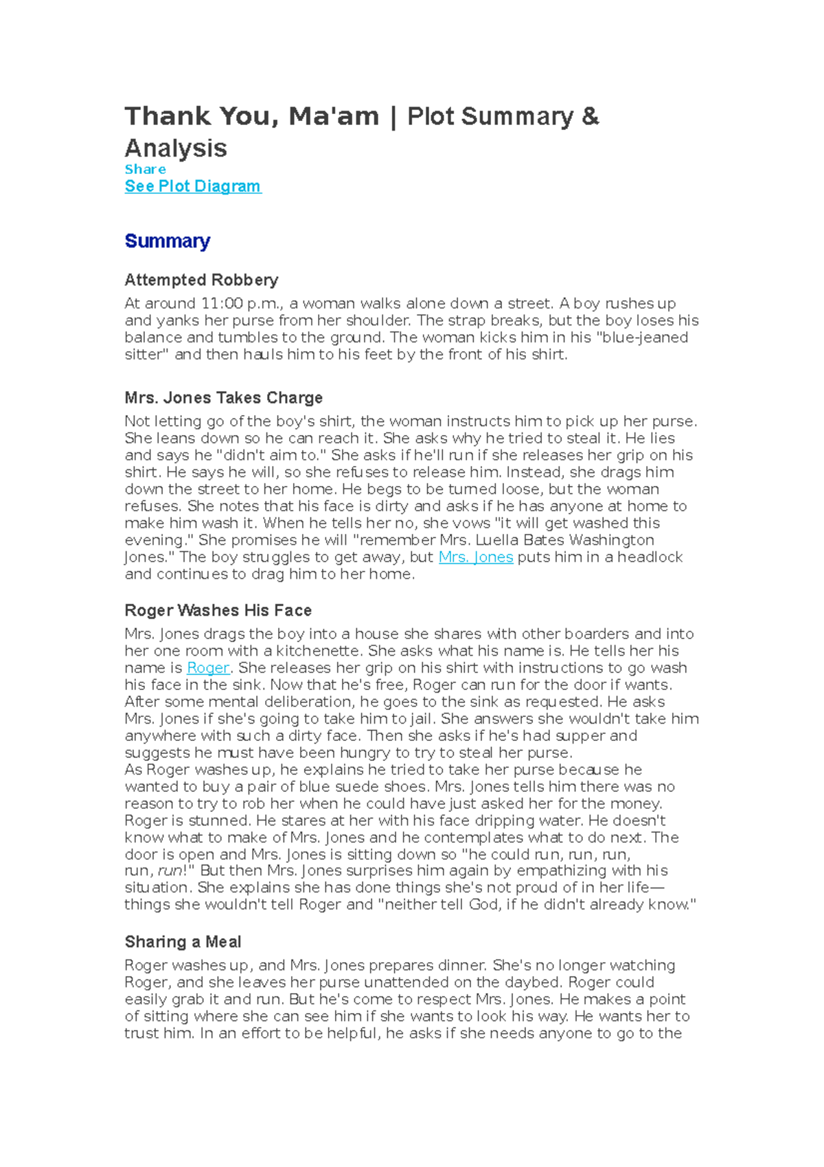 Thank You Mam-analysis - Thank You, Ma'am | Plot Summary & Analysis ...