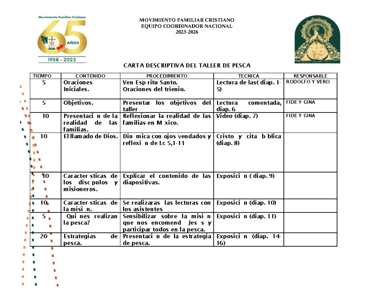 Taller de Pesca 2025: Estrategias y Compromisos del MFC - Studocu