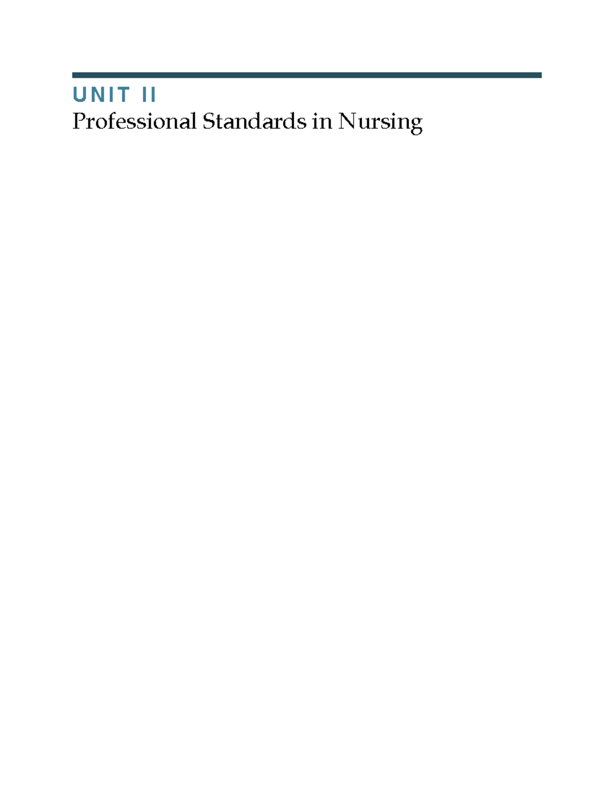 Saunders PN - Unit II Professional Nursing Standards and Client Care ...