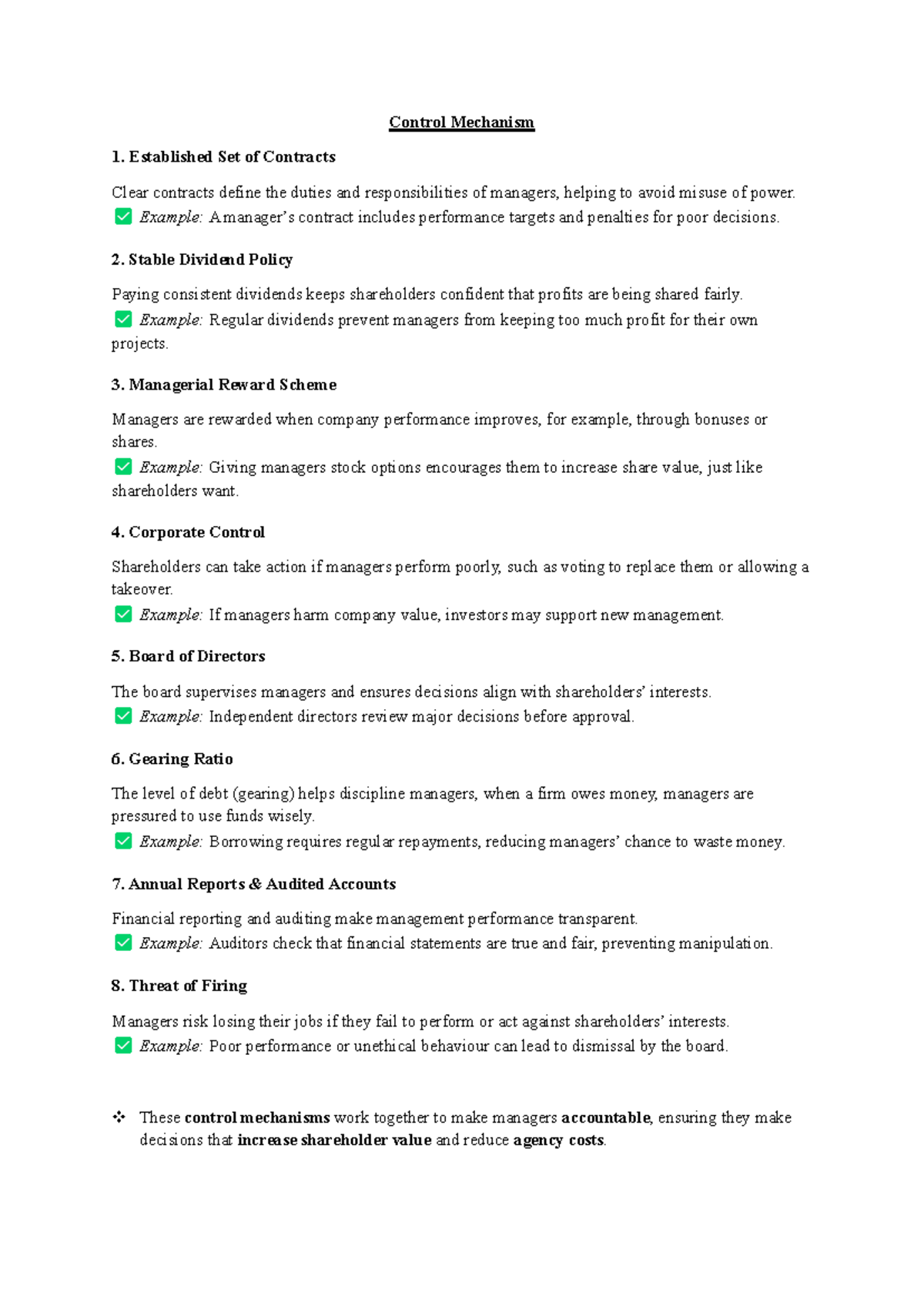 Control Mechanisms for Manager Accountability: A Comprehensive Overview ...