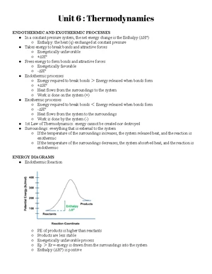 AP Chemistry Unit 9 Review - Unit 9 : Applications of Thermodynamics ...